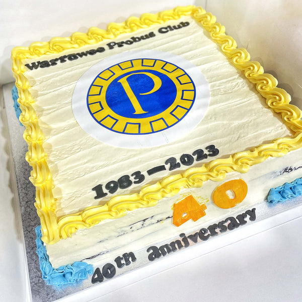 Corporate Slab Cake with Edible Topper - Bakealicious By Gabriela